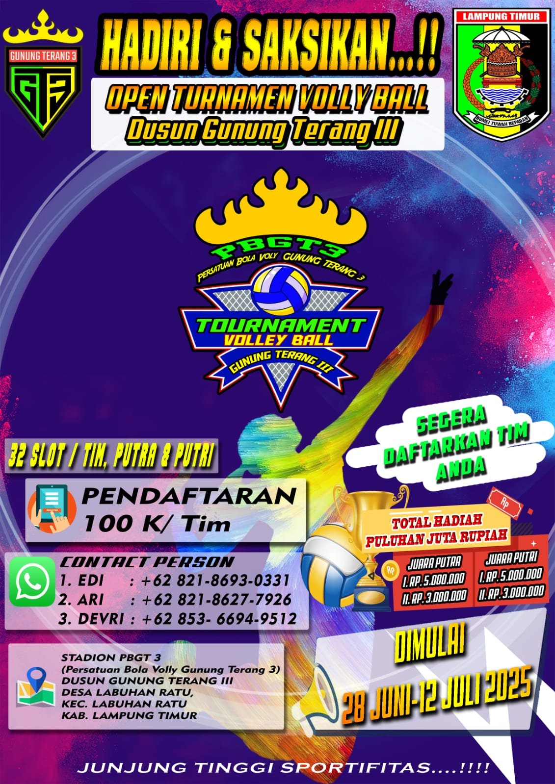 Segera Digelar Ajang Bergengsi Open Turnamen Bola Voli Dusun IV Gunung ...